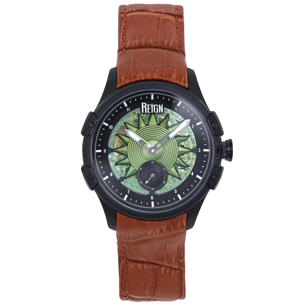 Reign Solstice Automatic Skeletonized Leather-Band Watch – Reign Watches